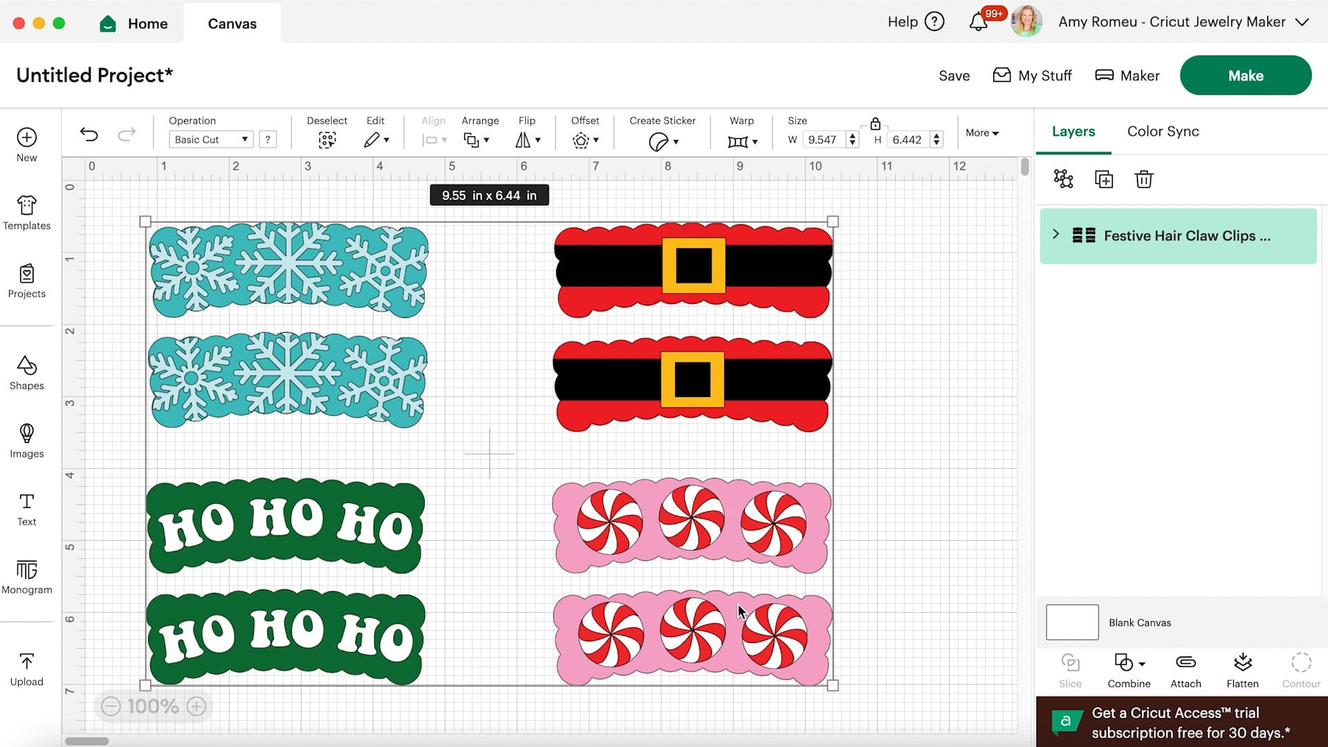 How to Make Holiday Faux Leather Hair Claw Clips with a Cricut - Amy Romeu