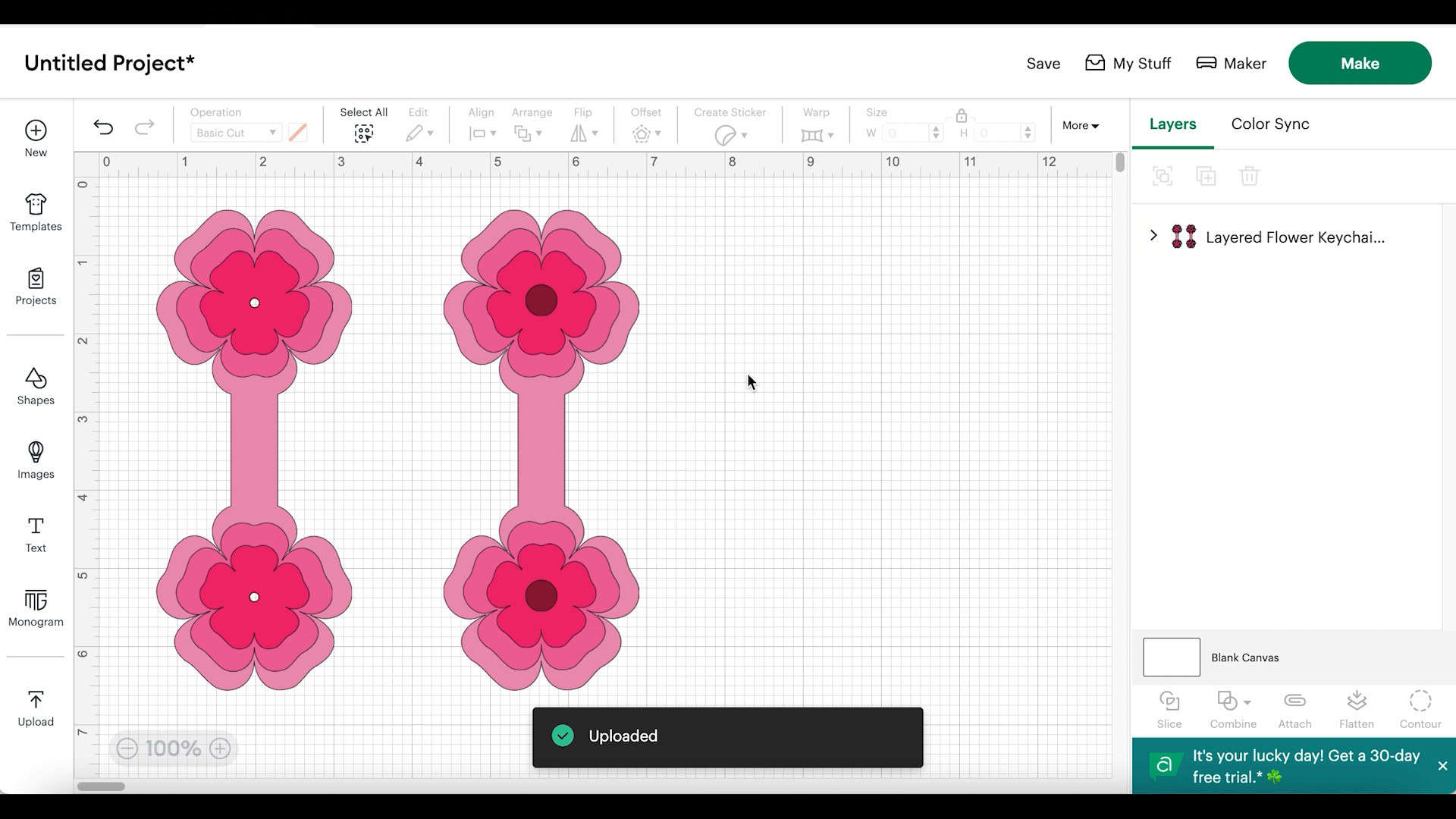 How to Make a Layered Flower Faux Leather Keychain with a Cricut - Amy ...
