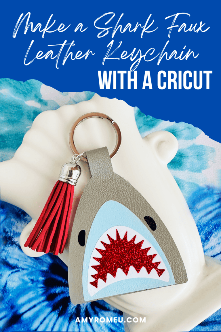 Make a Shark Faux Leather Keychain with a Cricut - Amy Romeu