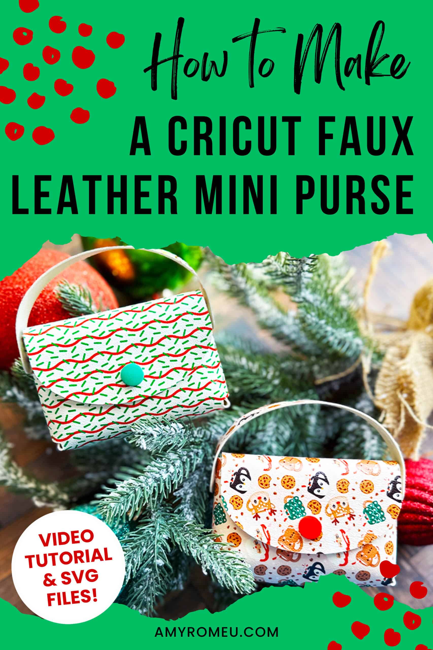 How to Make a Faux Leather Mini Purse with a Cricut - Amy Romeu