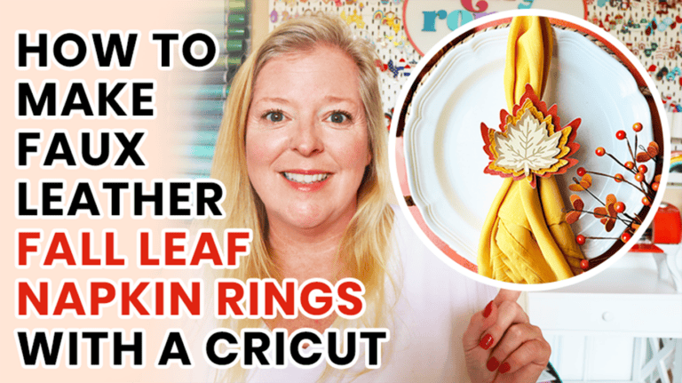 Make Faux Leather Fall Leaf Napkin Rings with a Cricut - Amy Romeu