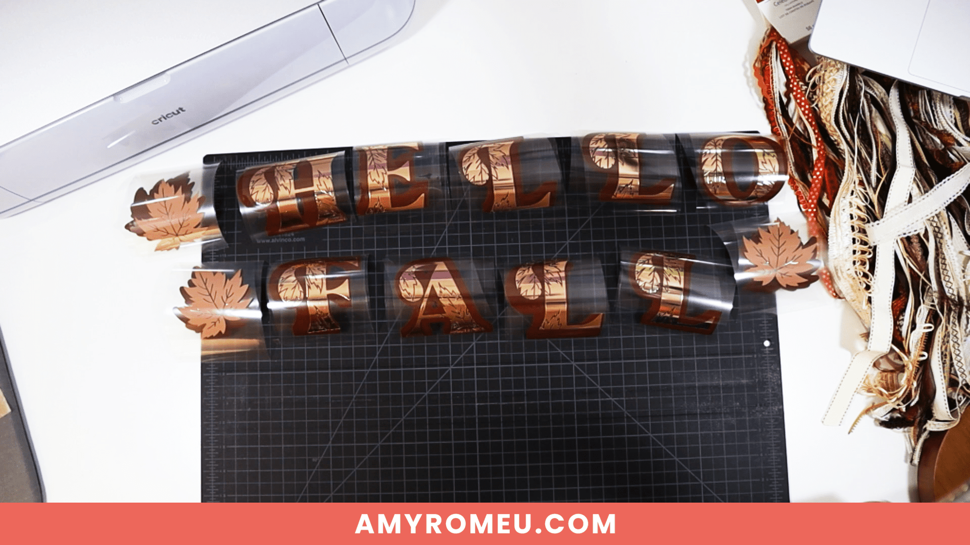 Diy Cricut Hello Fall Fireplace Banner Project Amy Romeu