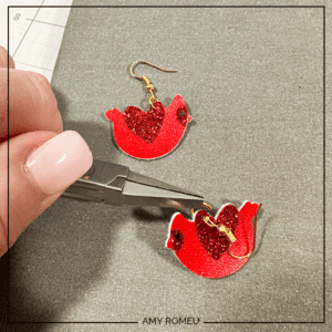 Cricut Faux Leather Cardinal Earrings - Amy Romeu