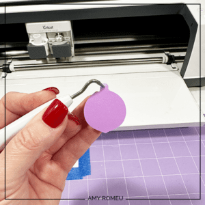 Faux Leather Cricut Santa Ornament Earrings - Amy Romeu