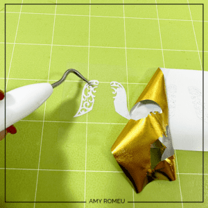 Faux Leather Angel Earrings Made with a Cricut - Amy Romeu