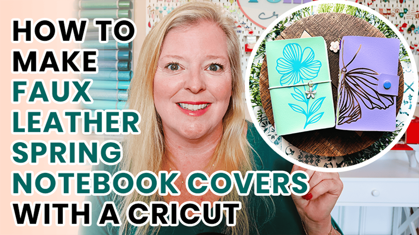How to Make a Faux Leather Spring Notebook Cover with a Cricut - Amy Romeu